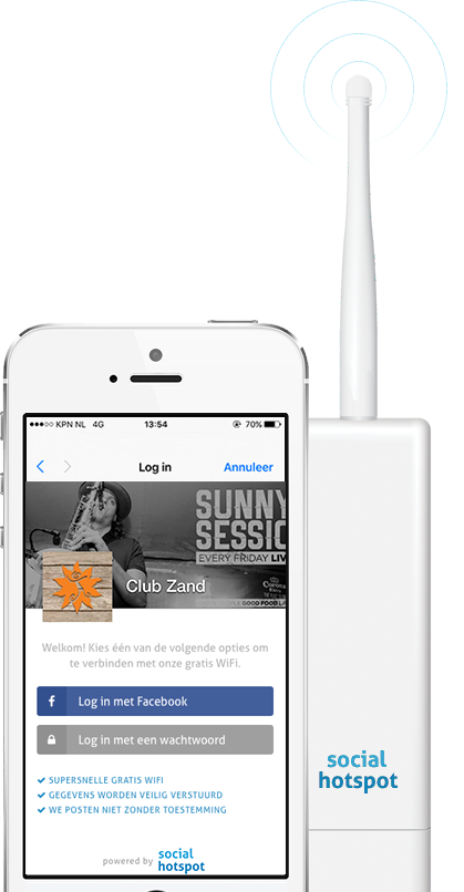 Bestel direct Social Hotspot WiFi